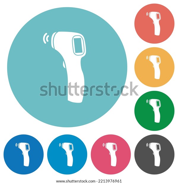Contactless Thermometer Solid Flat White Icons Stock Vector (Royalty ...