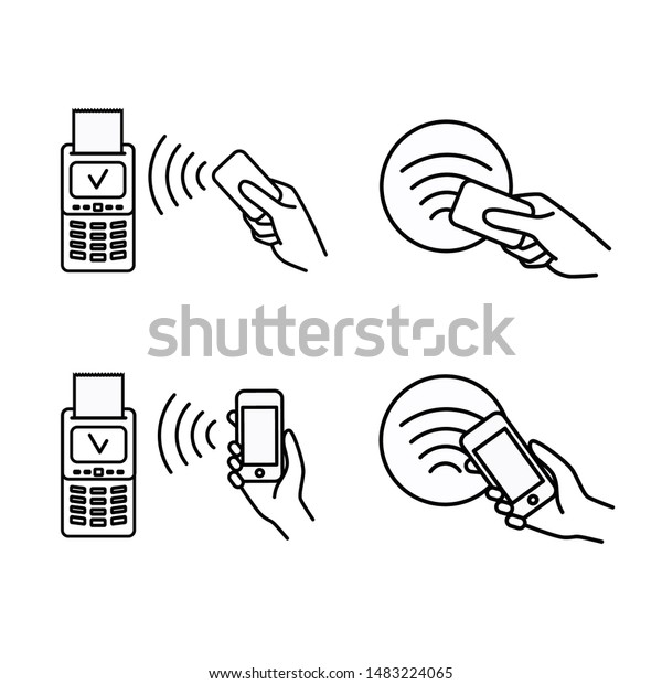 Contactless Wireless Pay Sign Logo Phone Stock Vector (Royalty Free ...