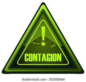 Contagion Green Triangle Warning Sign Vector Stock Vector (Royalty Free ...