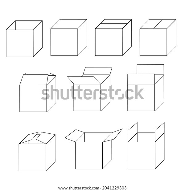 Container Craft Square Cardbord Box Package Stock Vector (Royalty Free ...