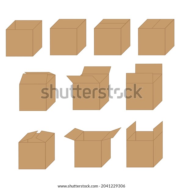 Container Craft Square Cardbord Box Package Stock Vector (Royalty Free ...