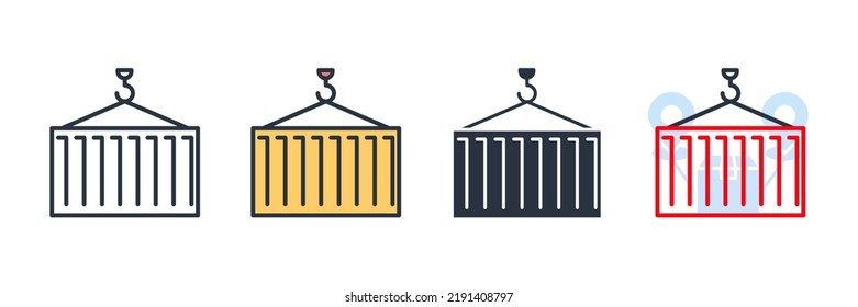 Container Icon Logo Vector Illustration Logistic Stock Vector (Royalty ...