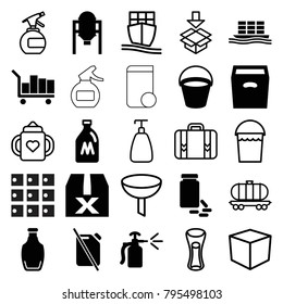 Container Icons Set 25 Editable Filled Stock Vector (Royalty Free ...