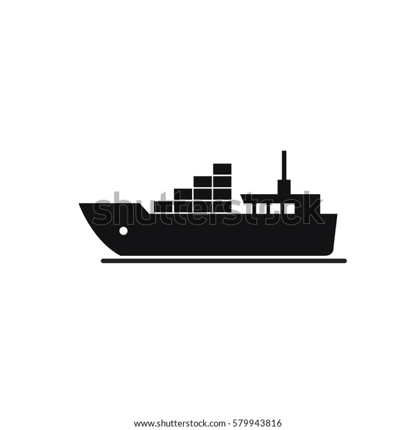 Container ship icon. Logistics and transportation vector illustration