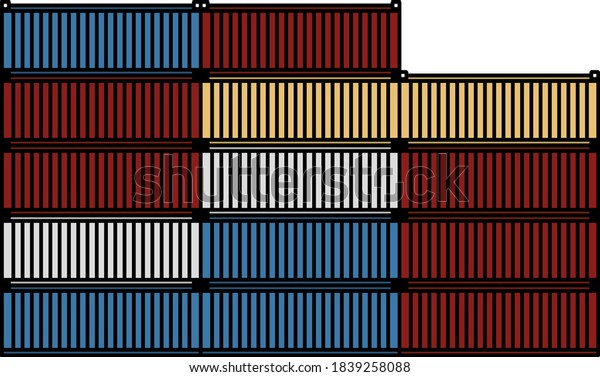 Container Stack Icon Editable Outline Color Stock Vector (Royalty Free ...