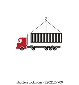 Container Truck Icon Vector Illustration Template Stock Vector (Royalty ...