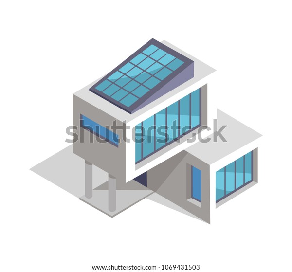 Contemporary House Layout Vector Illustration Isolated Stock Vector ...