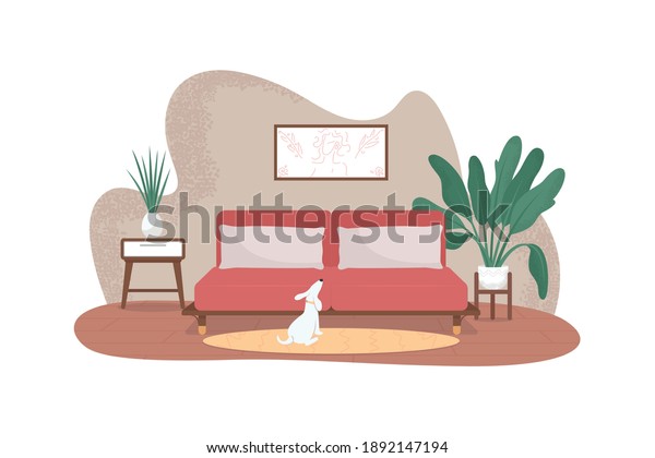 Contemporary Living Room 2d Vector Web Stock Vector (Royalty Free ...