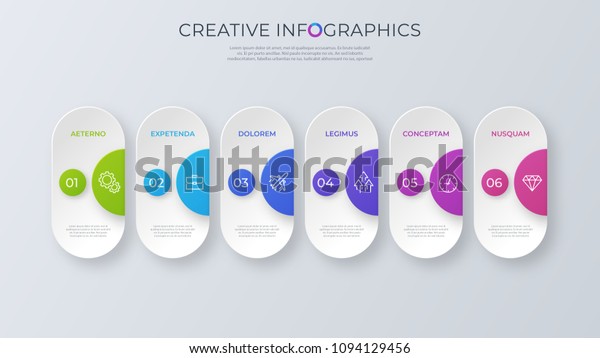 Contemporary Minimalist Vector Infographic Design Six Stock Vector ...