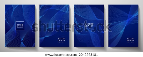 Contemporary Technology Cover Design Set Luxury Stock Vector (Royalty ...