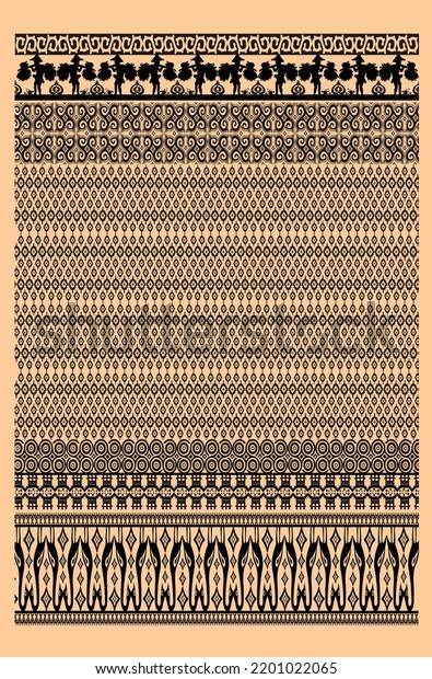 Contemporary Toraja Traditional Batik On Cream Stock Vector (Royalty ...