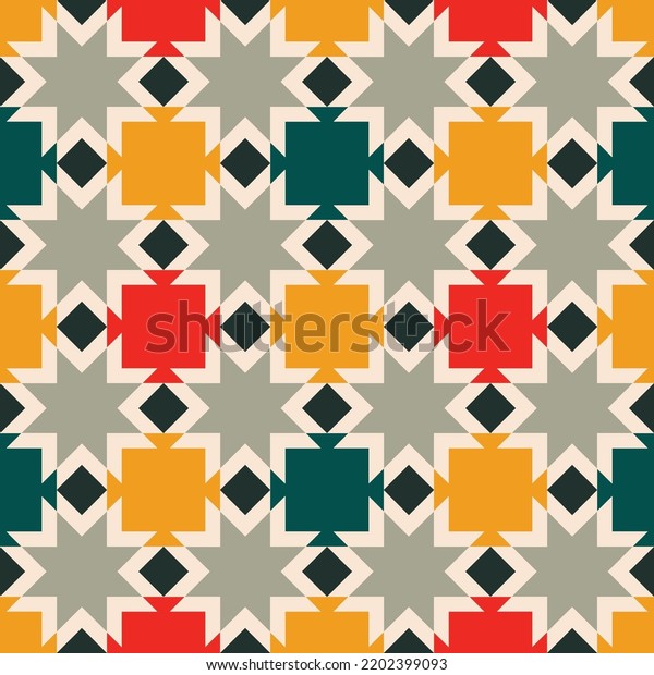 Contemporary Tribal Pattern Primary Colors Red Stock Vector (Royalty ...