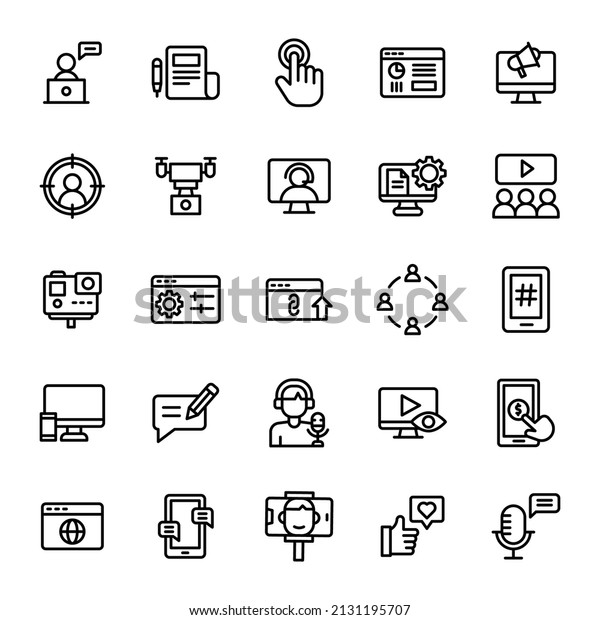 Content Creator Icon Set Illustration Vector Stock Vector (Royalty Free ...