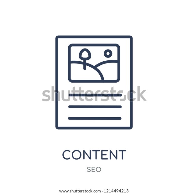 Content Icon Content Linear Symbol Design Stock Vector (Royalty Free ...