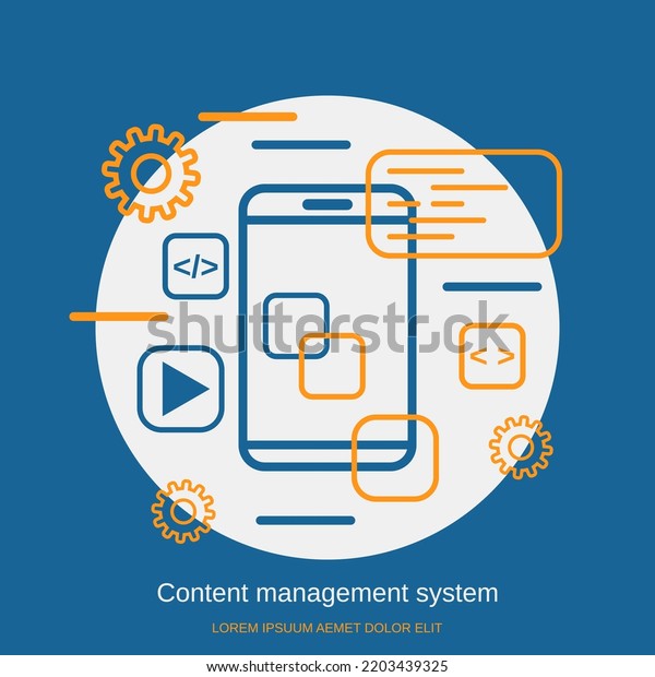Content Management System Web Application Development Stock Vector ...