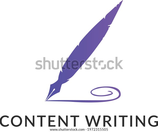 Content Writing Logo Feather Pen Vector Stock Vector (Royalty Free ...