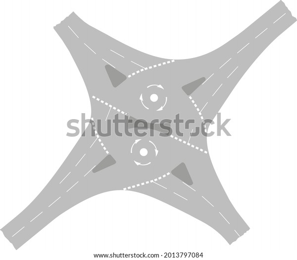 Contiguous Double Miniroundabout Advance Direction Signs Stock Vector ...