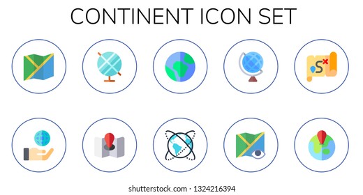 Continent Icon Set 10 Flat Continent Stock Vector (Royalty Free ...