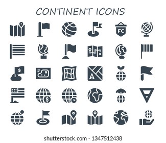 Continent Icon Set 30 Filled Continent Stock Vector (Royalty Free ...