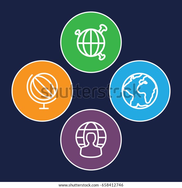 Continent Icons Set Set 4 Continent Stock Vector (Royalty Free ...