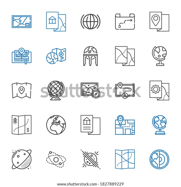 Continent Icons Set Collection Continent Earth Stock Vector (Royalty ...