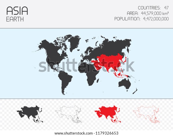 Continent Shape Illustration Asia Stock Vector (Royalty Free) 1179326653
