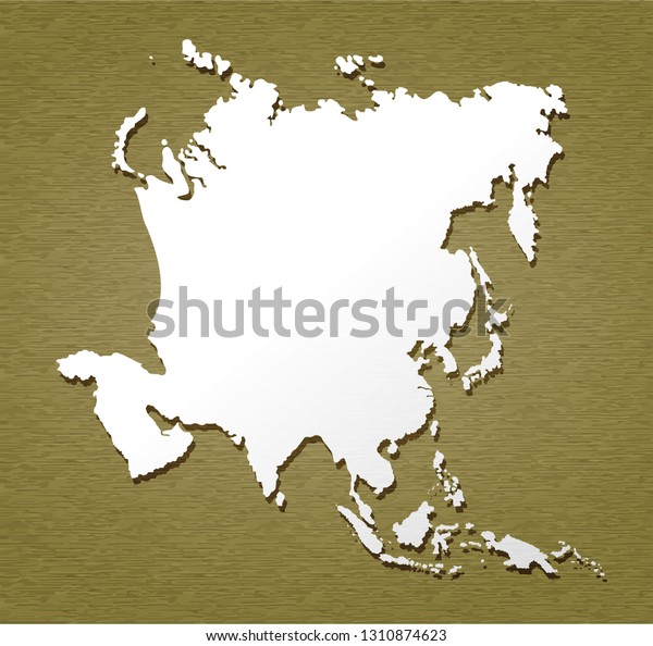 Continental Asia Map Vector Paper Art Stock Vector (Royalty Free ...