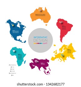 Continental Infographics Information On Vector Graphic Stock Vector ...