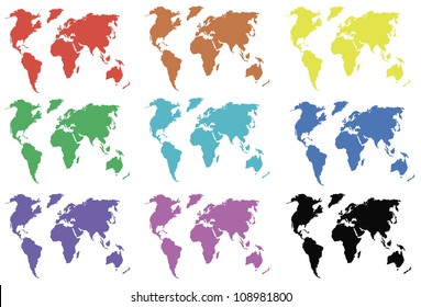 Continents Colors Rainbow Stock Vector (Royalty Free) 108981800 ...