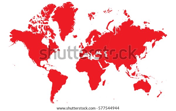 Continents Red Map Stock Vector (Royalty Free) 577544944 | Shutterstock