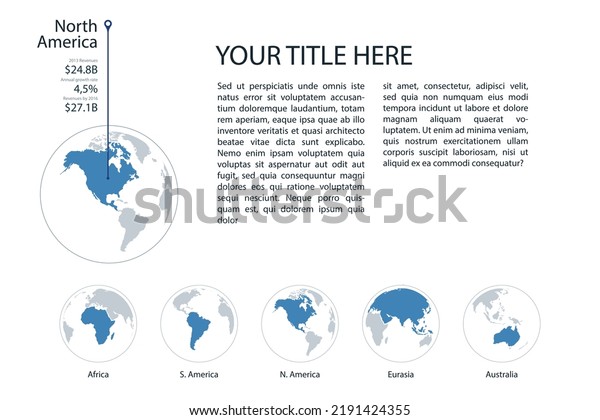 Continents World Vecto Design Infographic Elements: เวกเตอร์สต็อก (ปลอด ...