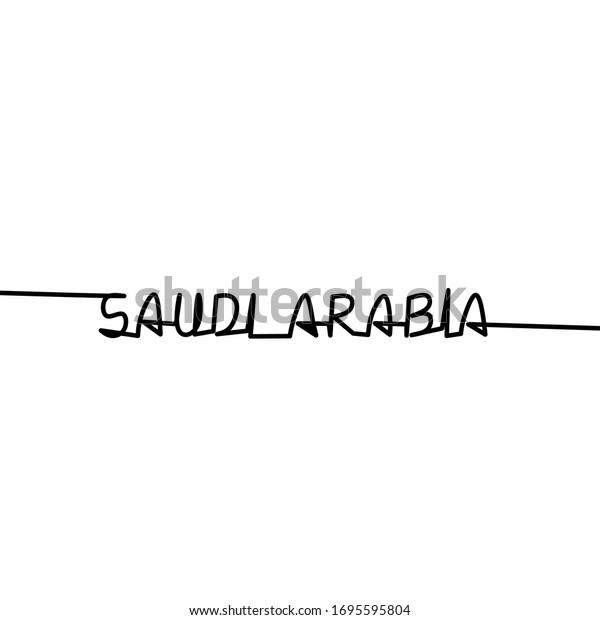 Continous Line Saudi Arabia Lettering Vector: เวกเตอร์สต็อก (ปลอดค่า ...