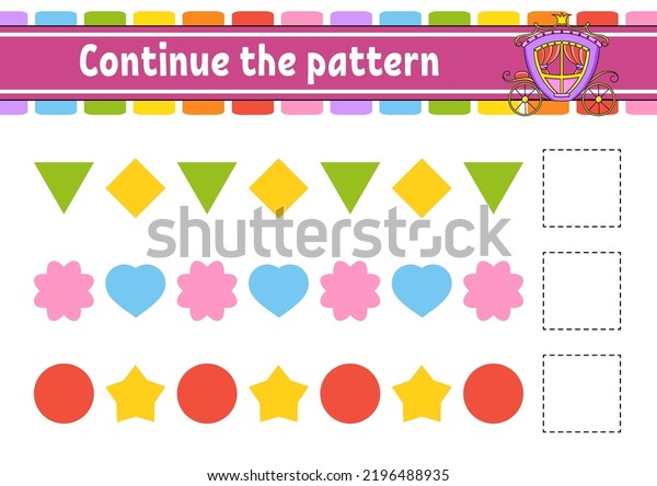 Continue Pattern Education Developing Worksheet Game Stock Vector ...