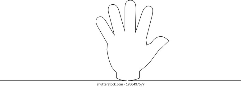 Continues One Line Drawing Hand Palm Stock Vector (Royalty Free ...