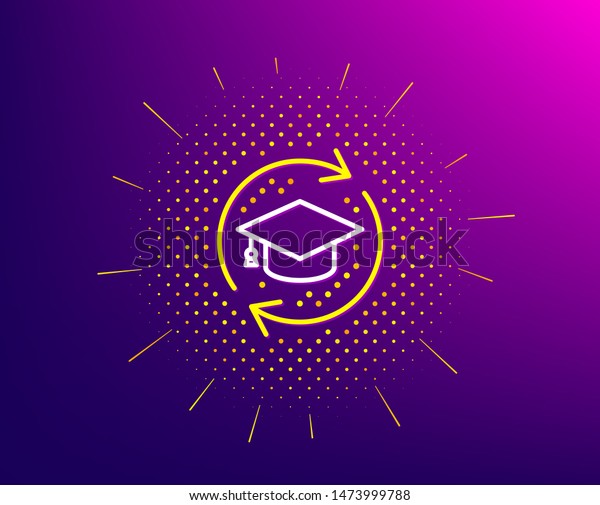 Continuing Education Line Icon Halftone Pattern Stock Vector (Royalty ...