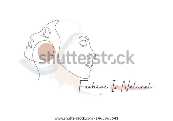 Continuous Fashion One Line Drawing Hair: เวกเตอร์สต็อก (ปลอดค่า ...