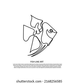 Continuous Fish Line Simple Fish Line Stock Vector (Royalty Free ...