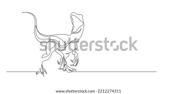 Continuous Line Allosaurus Line Drawing Ancient Stock Vector (Royalty ...