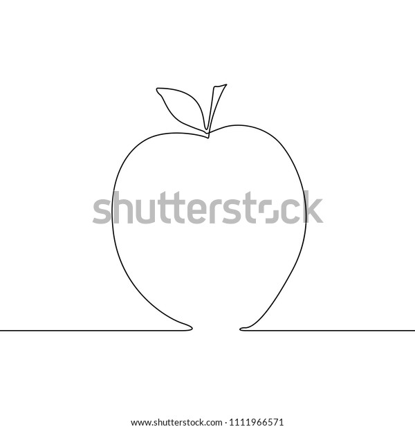 Continuous Line Apple On White Background Stock Vector (Royalty Free ...