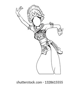 Continuous Line Art Drawing Bali Dancer Stock Vector (Royalty Free ...