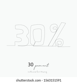 Continuous Line Drawing 30 Percent Simple Stock Vector (Royalty Free ...