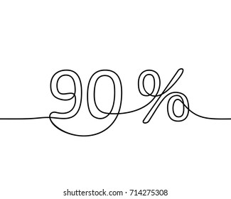 Continuous Line Drawing 30 Percent Sign Stock Vector (Royalty Free ...