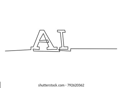 Continuous Line Drawing Ai Message: เวกเตอร์สต็อก (ปลอดค่าลิขสิทธิ์ ...