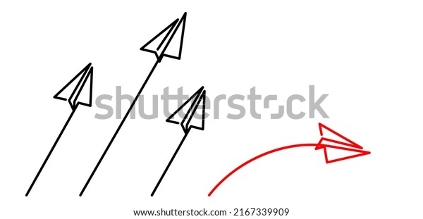 Continuous Line Drawing Airplane Paper Flying 库存矢量图（免版税）2167339909 ...