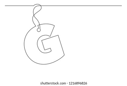 Continuous Line Drawing Alphabet Letter Label Stock Vector (Royalty ...