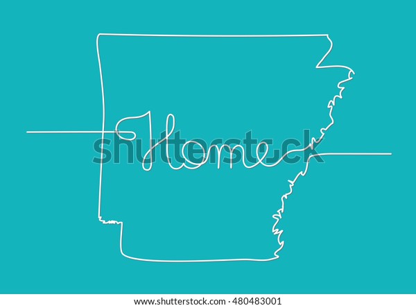 Continuous Line Drawing Arkansas Stock Vector (Royalty Free) 480483001 ...