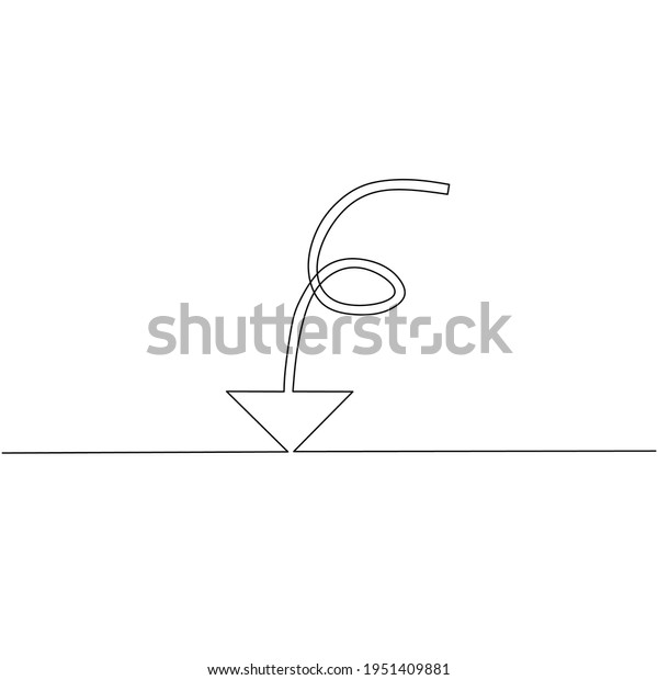 Continuous Line Drawing Arrow Spiral Design Stock Vector (Royalty Free ...