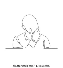 Continuous Line Drawing Art Man Thinking: เวกเตอร์สต็อก (ปลอดค่า ...