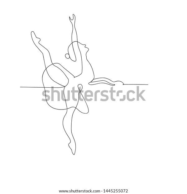 continuous line drawing of ballet. isolated sketch drawing of ballet ...