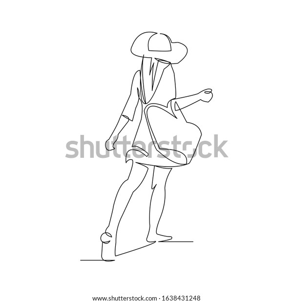 Continuous Line Drawing Beautiful Sexy Girl: vetor stock (livre de ...